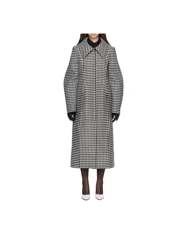 JEAN PAUL GAULTIER Gingham Wool-blend Long Coat