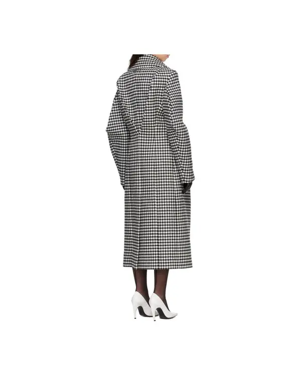 JEAN PAUL GAULTIER Gingham Wool-blend Long Coat