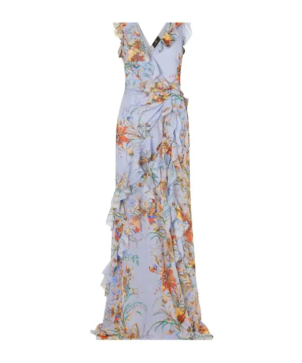 Etro Print Satin Maxi Dress