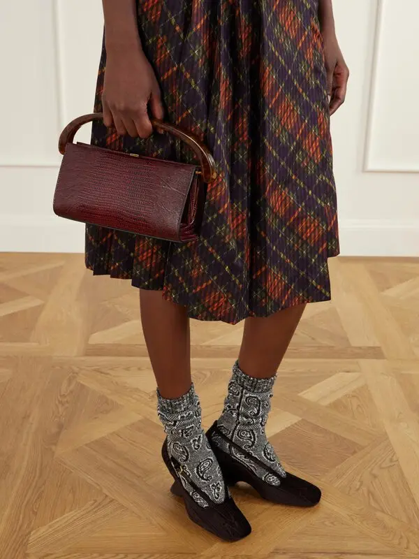 Dries Van Noten Croc-effect Leather Tote - Brown