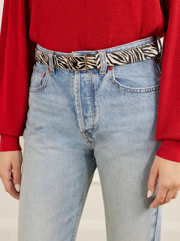 Isabel Marant Étoile Zebra-print Calf Hair Belt