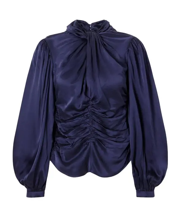 Isabel Marant Étoile Ruched Silk-satin Blouse