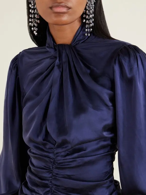 Isabel Marant Étoile Ruched Silk-satin Blouse