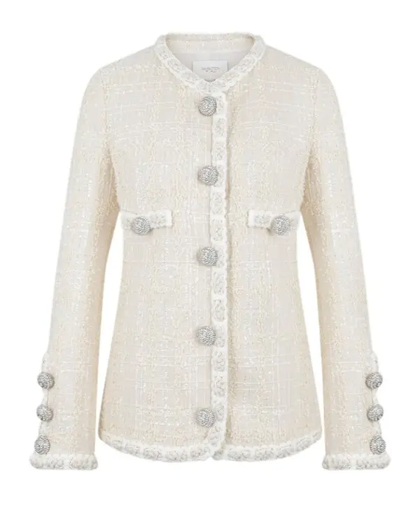 Giambattista Valli Cinched-waist Tweed Jacket