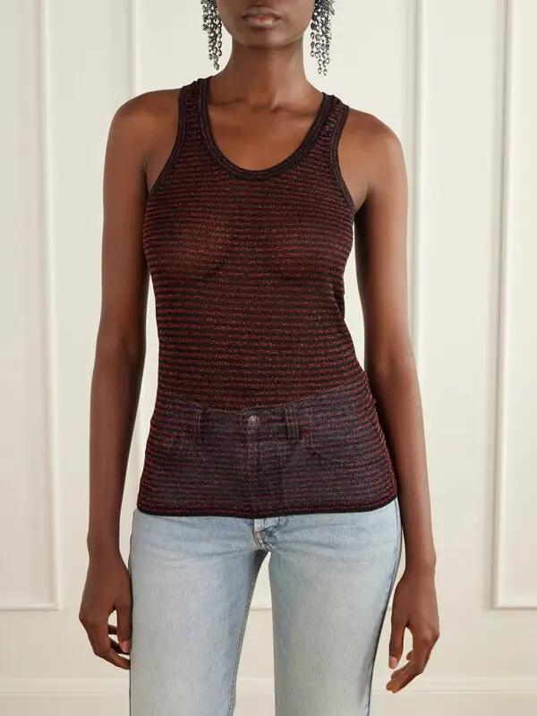 Isabel Marant Étoile Striped Metallic Mesh Tank