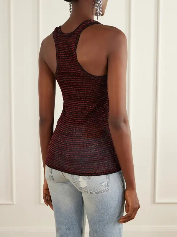 Isabel Marant Étoile Striped Metallic Mesh Tank