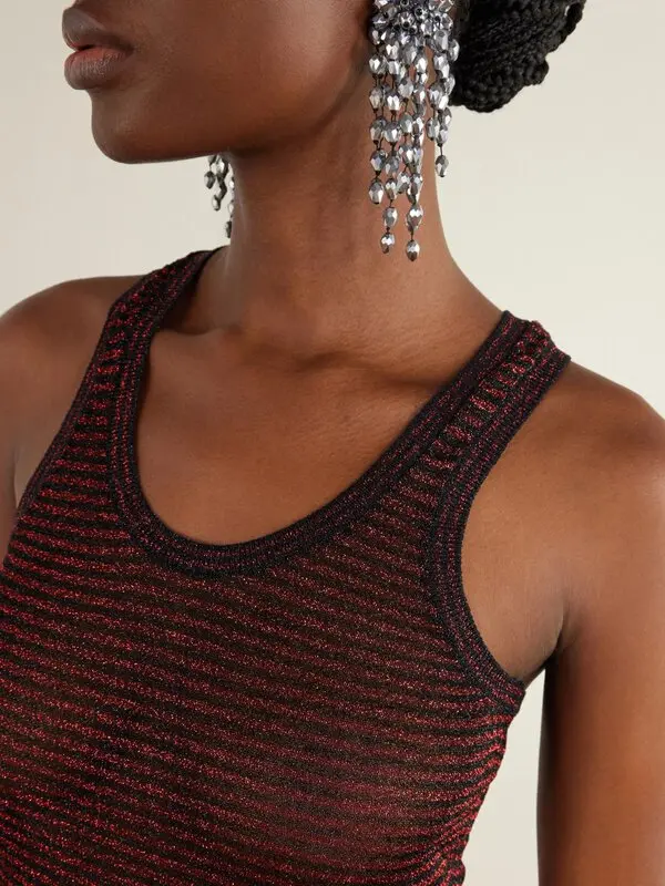 Isabel Marant Étoile Striped Metallic Mesh Tank