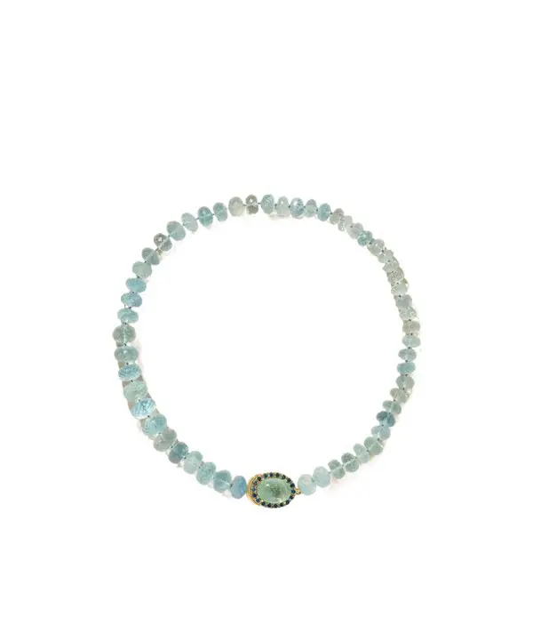 Ileana Makri Tourmaline And Blue Diamond Beaded Necklace - No