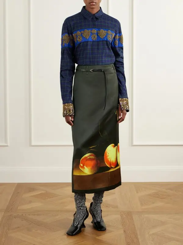 Dries Van Noten Long Printed Skirt