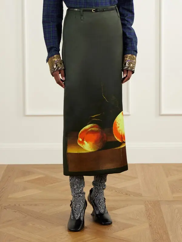 Dries Van Noten Long Printed Skirt