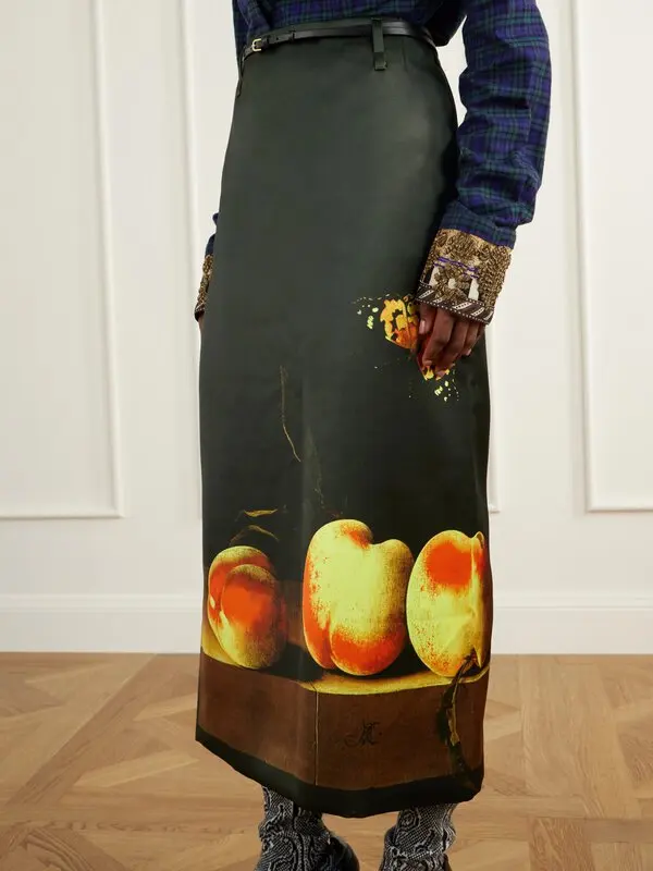 Dries Van Noten Long Printed Skirt