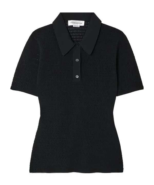 Victoria Beckham Thin Knit Polo Shirt - No