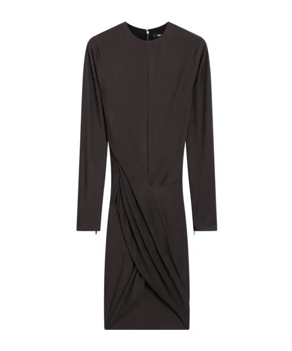 Jacquemus Draped Long-sleeve Mini Dress - Black