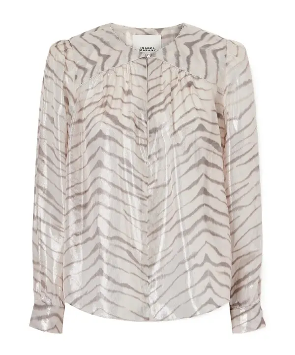 Isabel Marant Étoile Animal-print Lurex Silk-blend Shirt - No