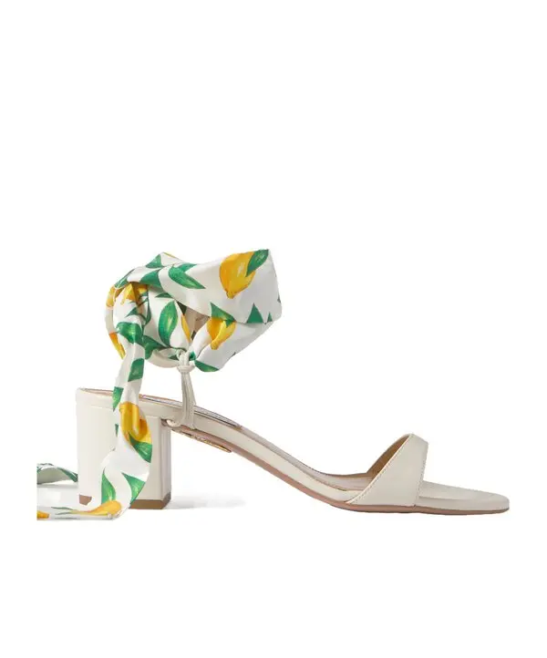 AQUAZZURA Printed Ribbon Sandals