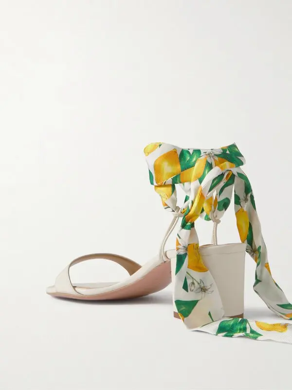 AQUAZZURA Printed Ribbon Sandals