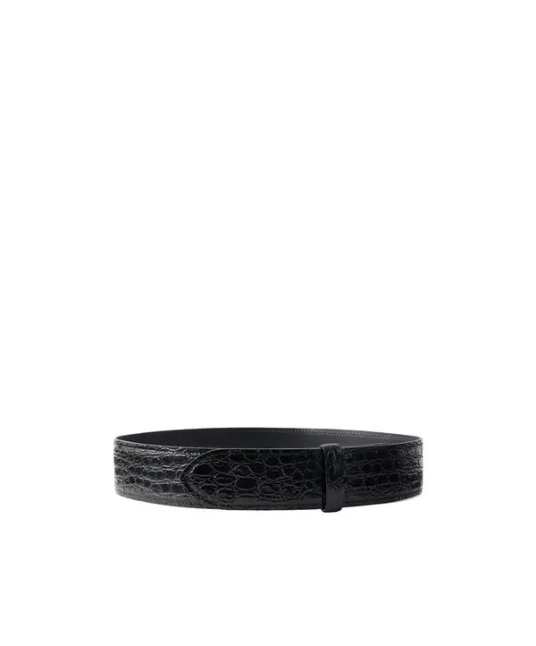 Khaite Theo Croc-effect Leather Belt - No
