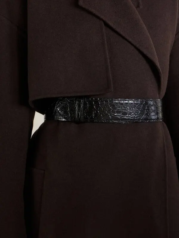 Khaite Theo Croc-effect Leather Belt - No