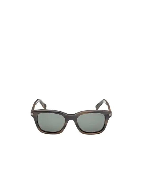 Zegna Rectangular Frame Sunglasses