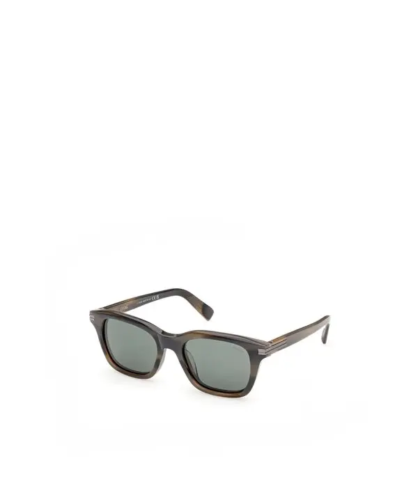 Zegna Rectangular Frame Sunglasses