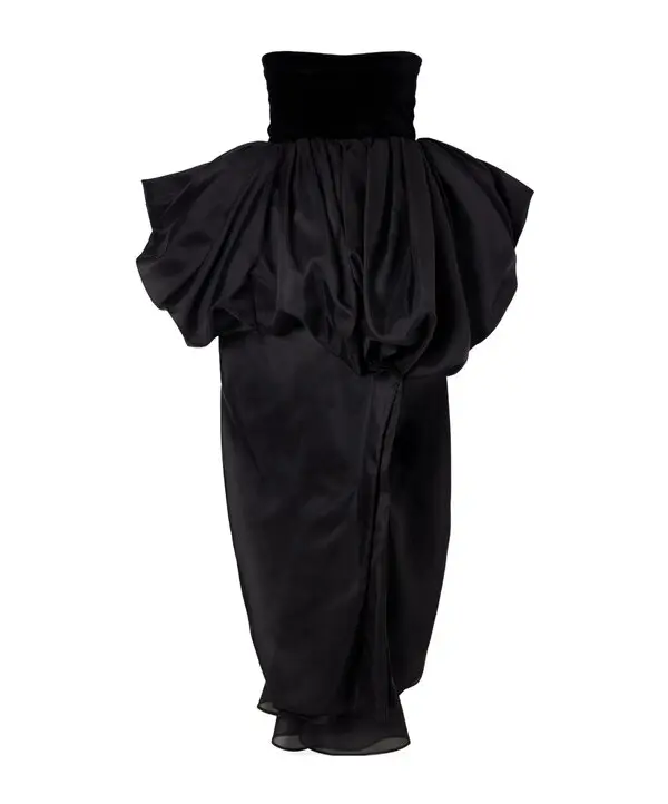 Khaite Draped Silk-organza Midi Dress