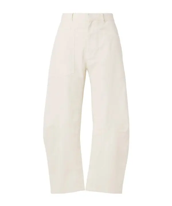 NILI LOTAN Shon Cotton-blend Twill Barrel-leg Pants - No