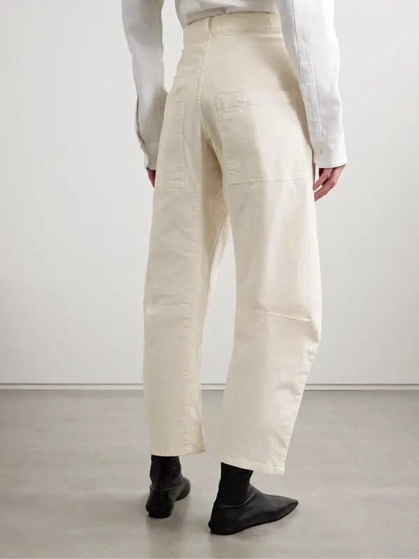 NILI LOTAN Shon Cotton-blend Twill Barrel-leg Pants - No