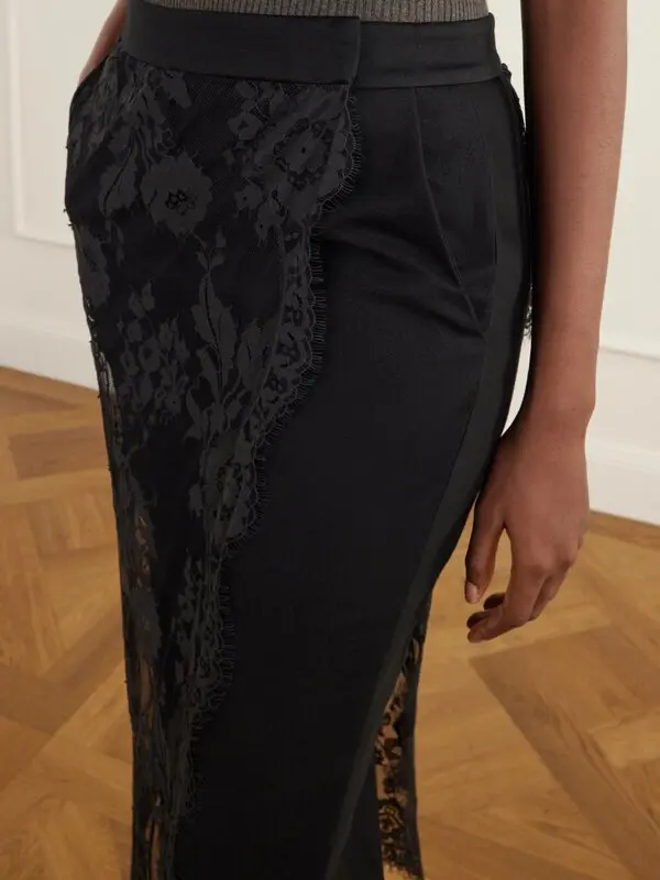 Zimmermann Lace-trimmed Stretch-linen Straight-leg Pants
