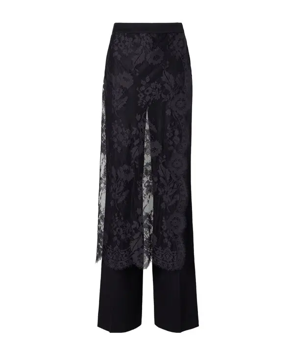 Zimmermann Lace-trimmed Stretch-linen Straight-leg Pants - No