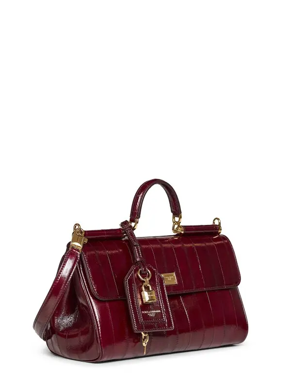 Dolce & Gabbana Dolce Gabbana Logo Plaque Medium My Sicily Eel Handbag