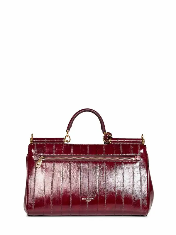 Dolce & Gabbana Dolce Gabbana Logo Plaque Medium My Sicily Eel Handbag