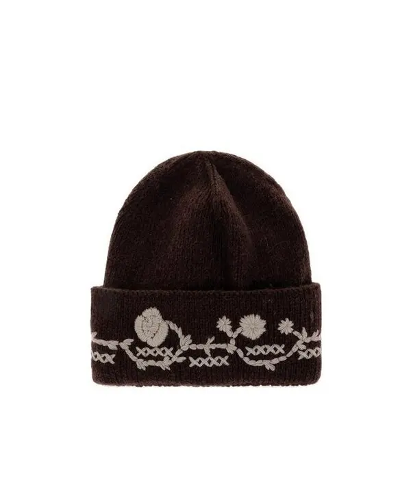 Moncler Embroidered Alpaca Blend Knit Beanie