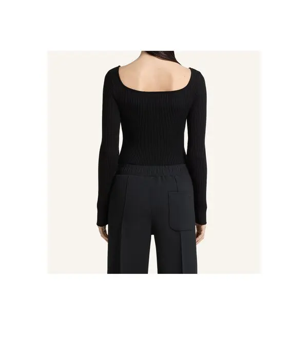 COURREGES Courrèges Square Neck Rib Knit Sweater