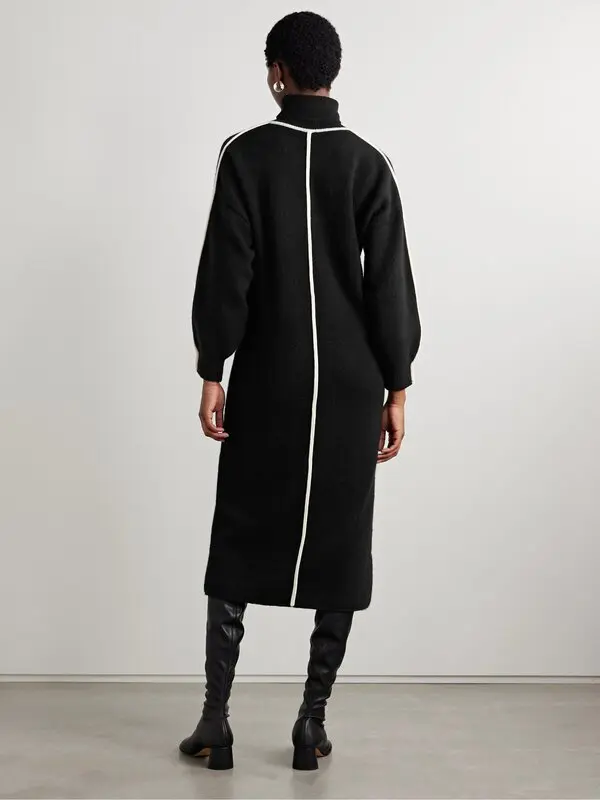 Staud Knitted Turtleneck Midi Dress