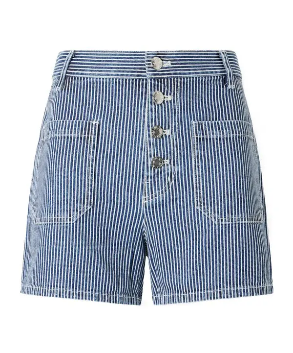 NILI LOTAN Harley Striped Denim Shorts