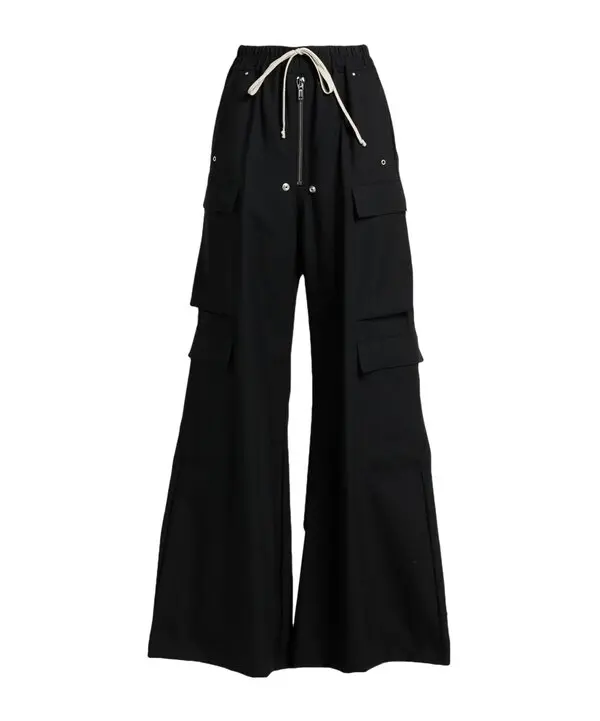Rick Owens Minimalist Wool Cargo Pants