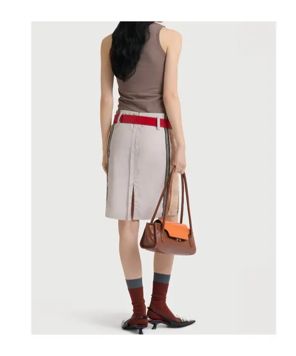 Marni Poplin Skirt With Disco Sequins