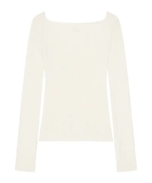 COURREGES Ribbed-knit Square-neck Sweater - No