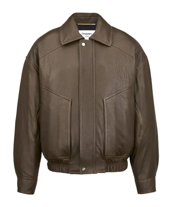 Saint Laurent Bomber Jacket In Grained Lambskin