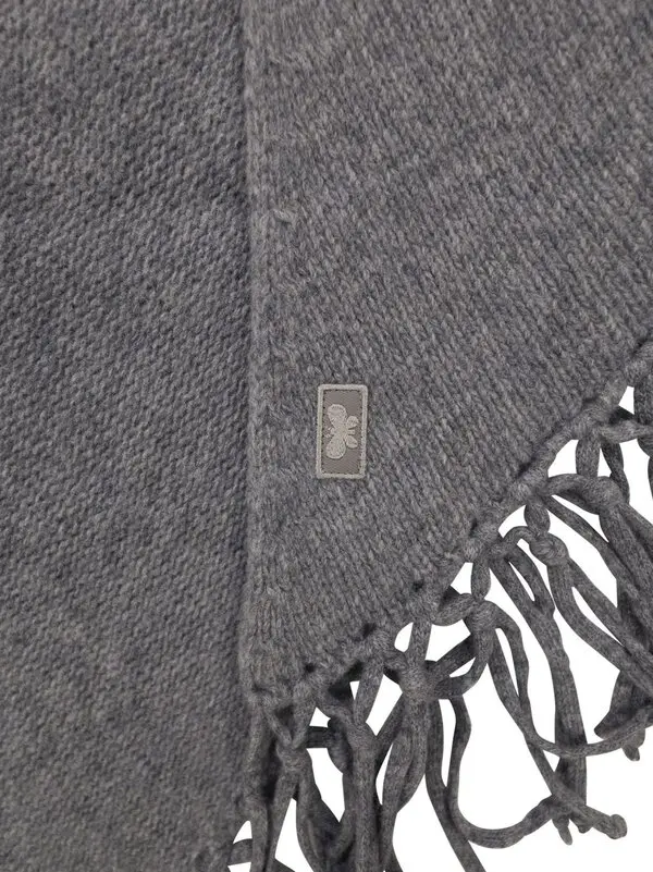 Max Mara Fringed Wool Shawl Camel