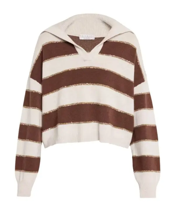 Brunello Cucinelli Striped Cropped Jumper