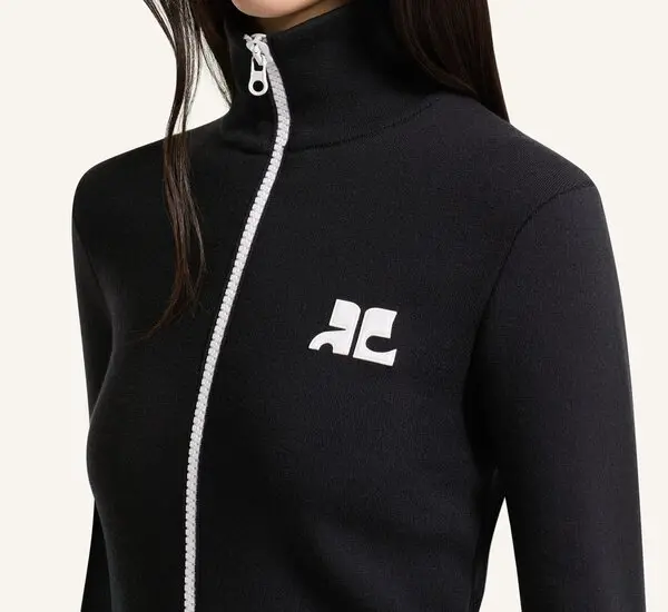 COURREGES Long-sleeve Zip-up Cardigan