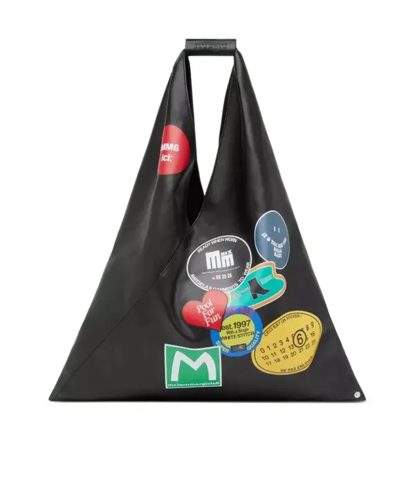 MAISON MARGIELA Japanese Sticker-print Tote Bag - Black