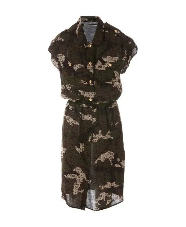 Celine Shirt Dress In Silk Georgette