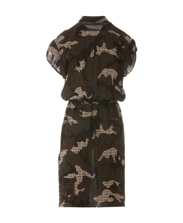Celine Shirt Dress In Silk Georgette