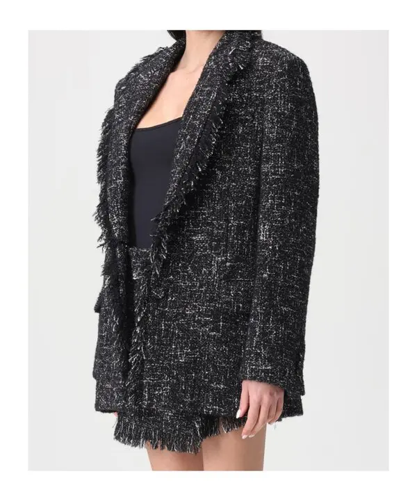 MSGM Fringed Tweed Blazer