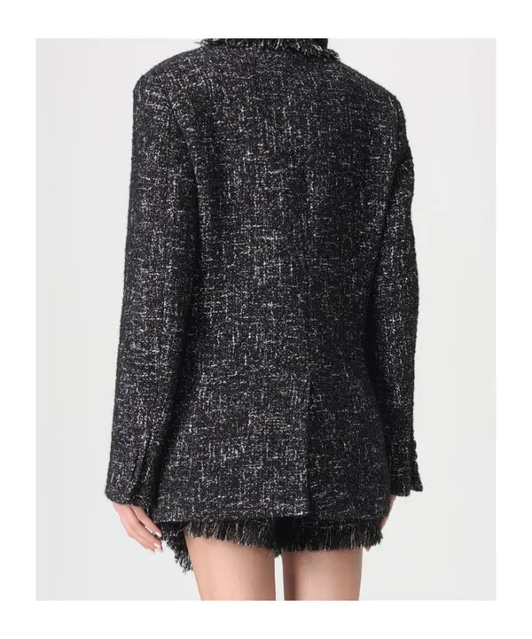 MSGM Fringed Tweed Blazer