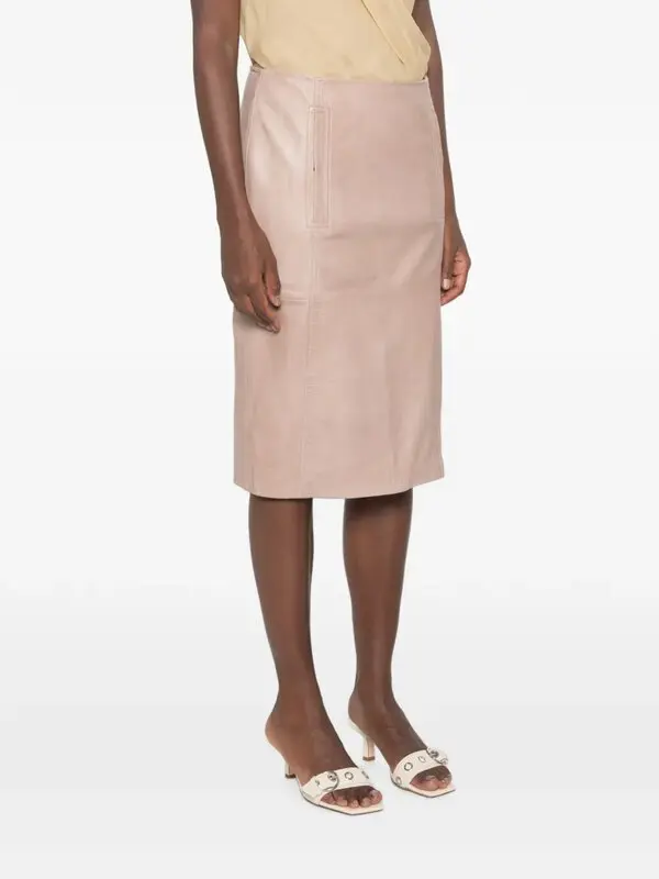 Pinko Leather Midi Skirt