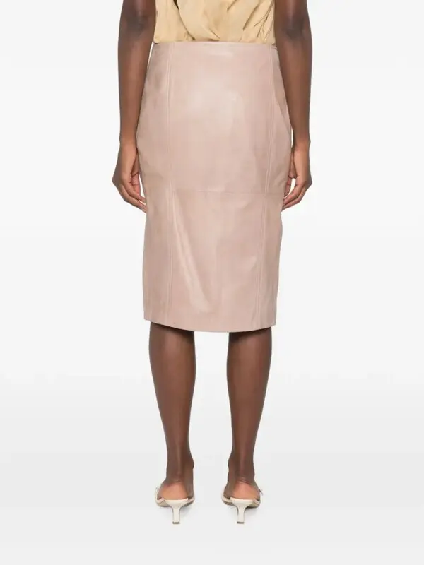 Pinko Leather Midi Skirt