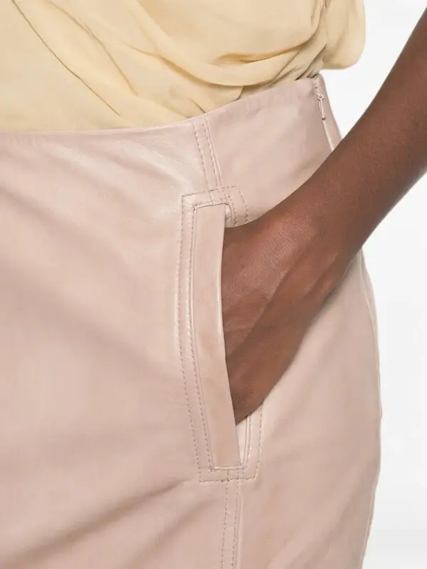 Pinko Leather Midi Skirt